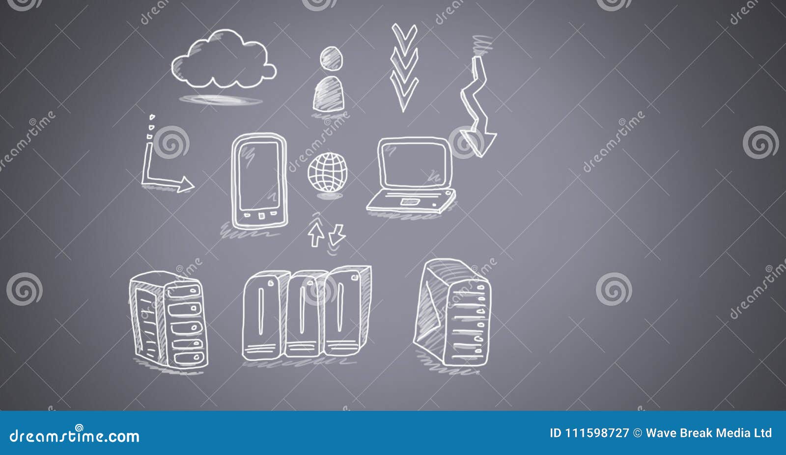 Servers Network Drawing Doodles Stock Illustration - Illustration of ...
