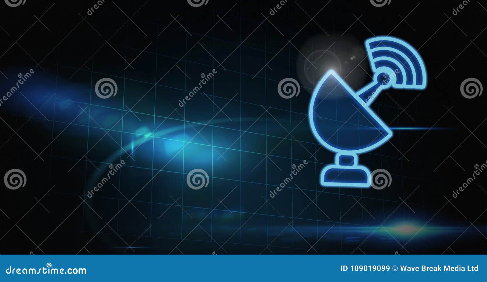 Signal Icon with Blue Technology Background Stock Illustration ...