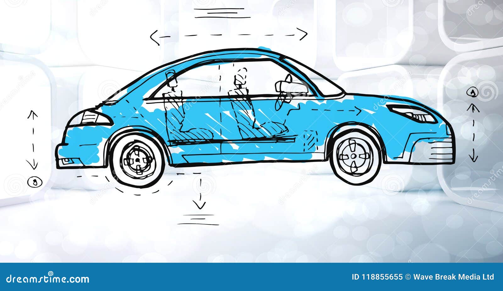 Sketch of car hand drawing stock image. Image of construction - 118855655