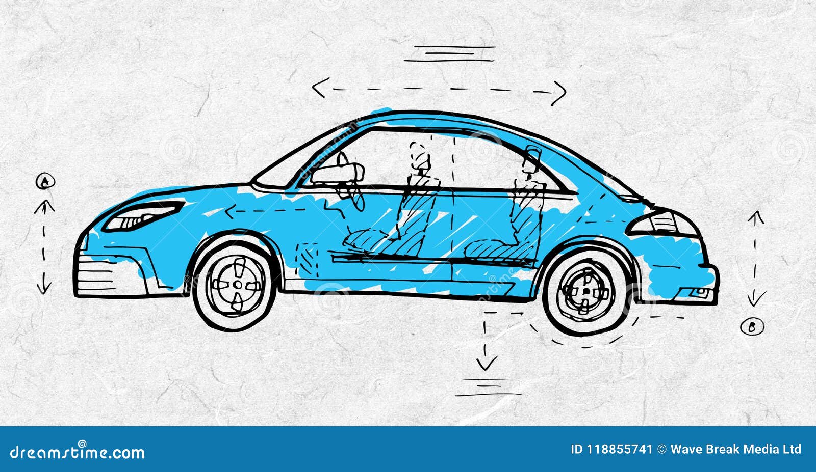 Sketch of car hand drawing stock image. Image of engine - 118855741