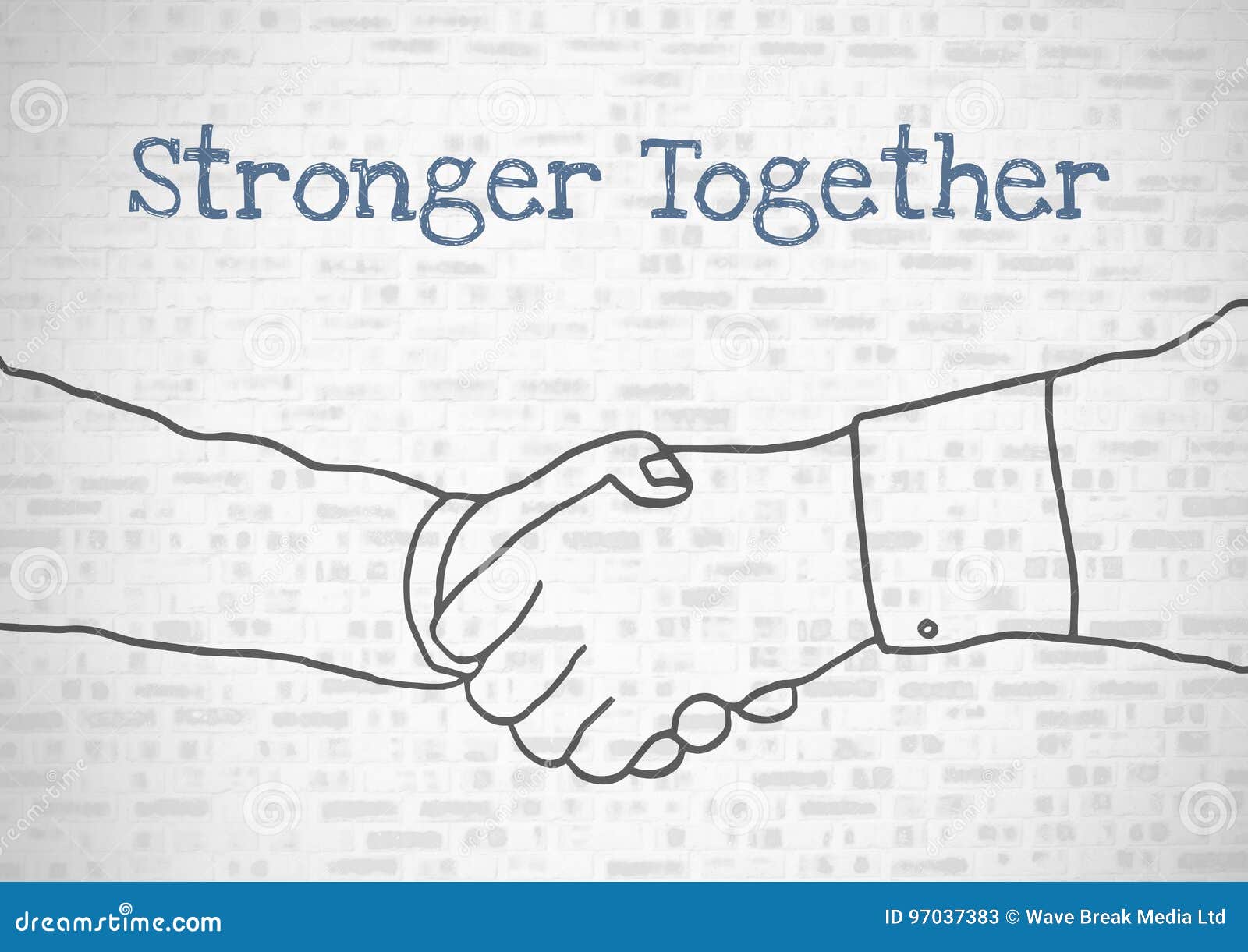 Stronger Together Text with Holding Hands Stock Illustration ...
