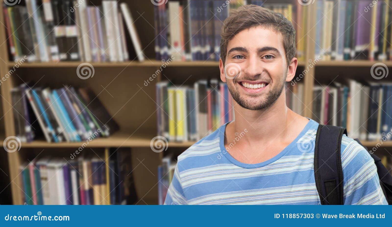 Student Man in Education Library Stock Image - Image of abundance ...