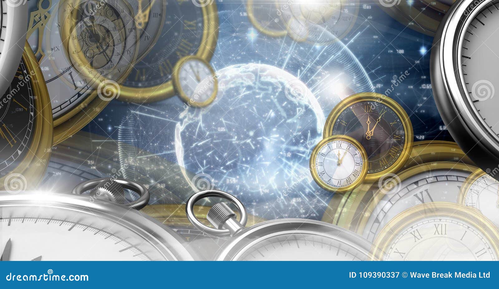 Surreal Time And Space Clock Concept Stock Image Image Of Chart