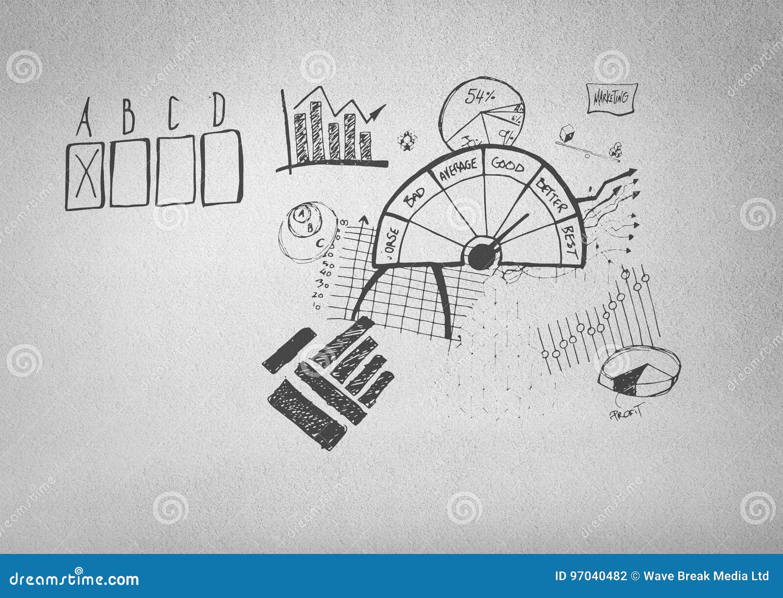 Survey Statistics Graphics with Grey Background Stock Illustration ...