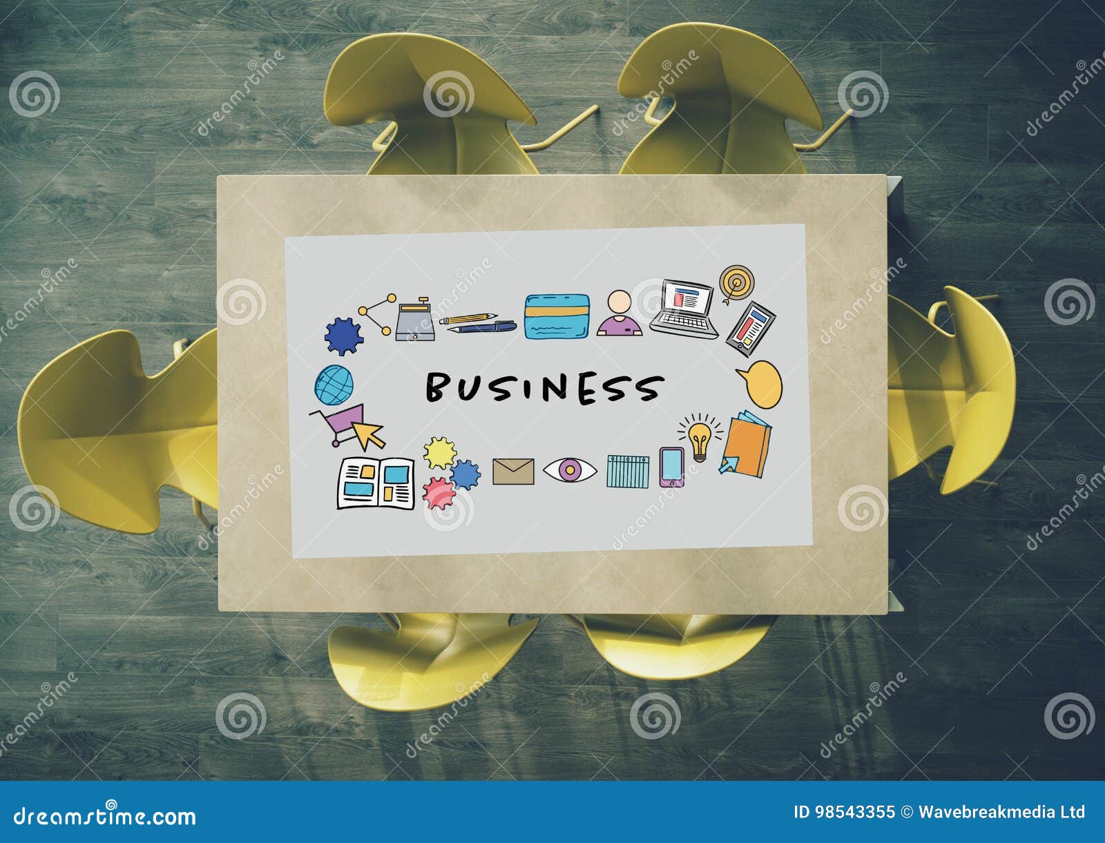 Table Top Meeting with Web Graphics Stock Image - Image of conference ...