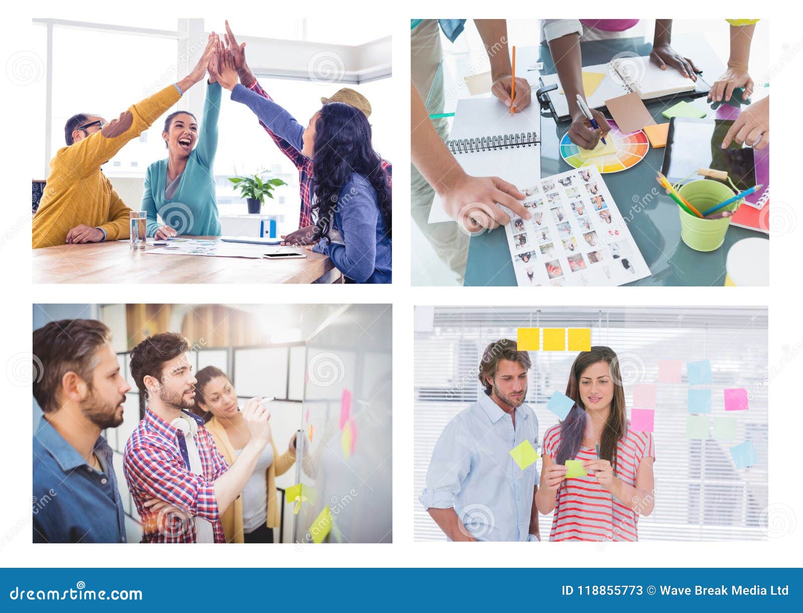 Teamwork Of Creative Designers Working With Colour Palette Stock ...