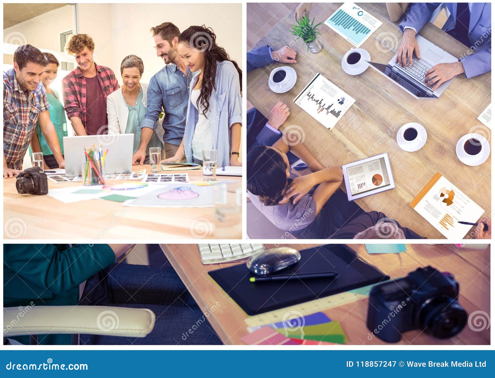 Teamwork meeting collage stock image. Image of businesswoman - 118857247