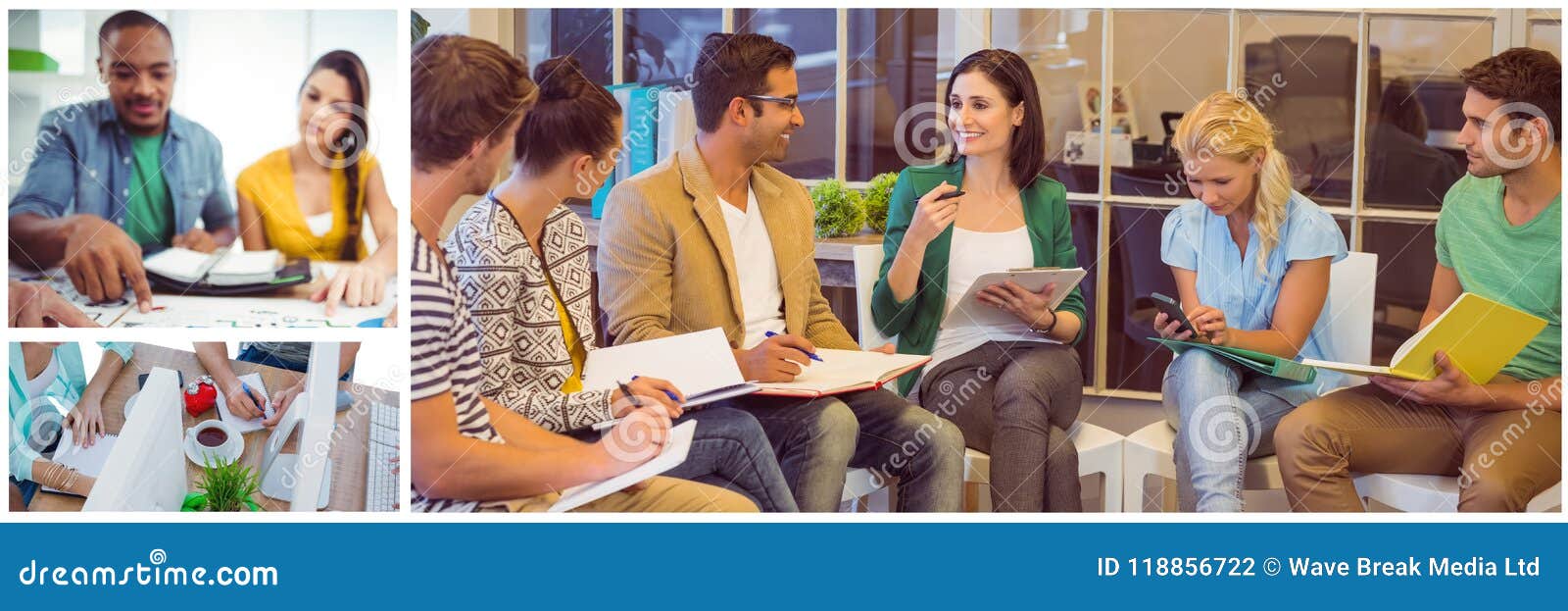 Teamwork meeting collage stock photo. Image of creative - 118856722