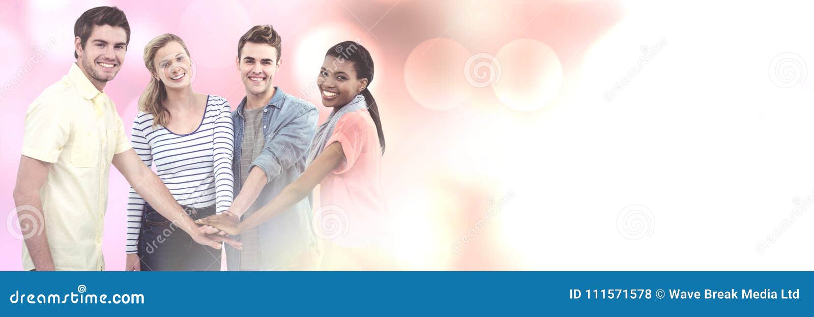 Teamwork Transition with People Joining Hands Stock Photo - Image of ...