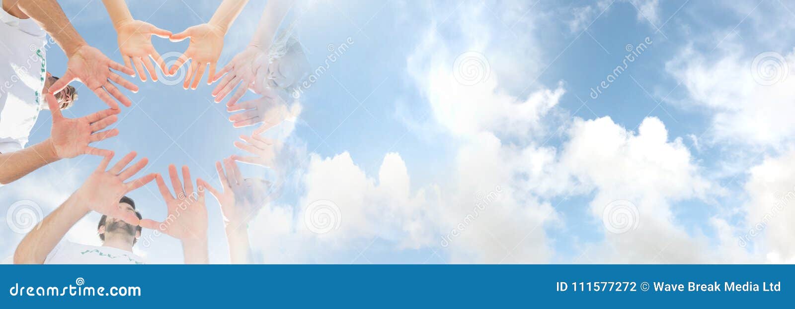 Teamwork Transition with People Joining Hands Stock Photo - Image of ...