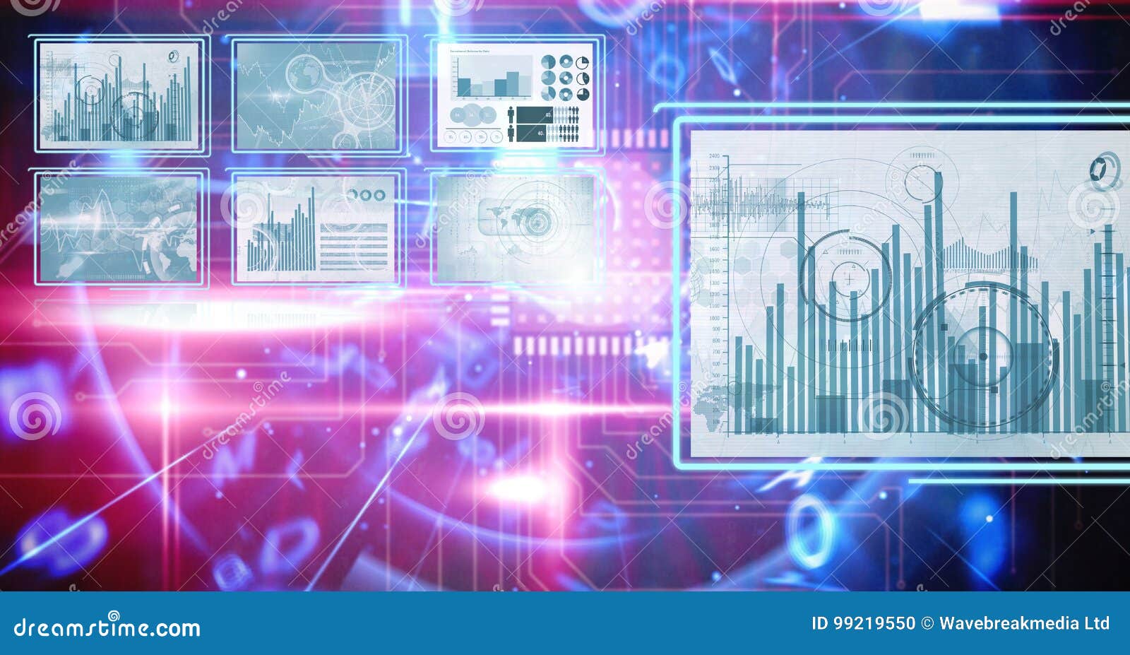 Technology Interface Panels Stock Illustration - Illustration of light ...
