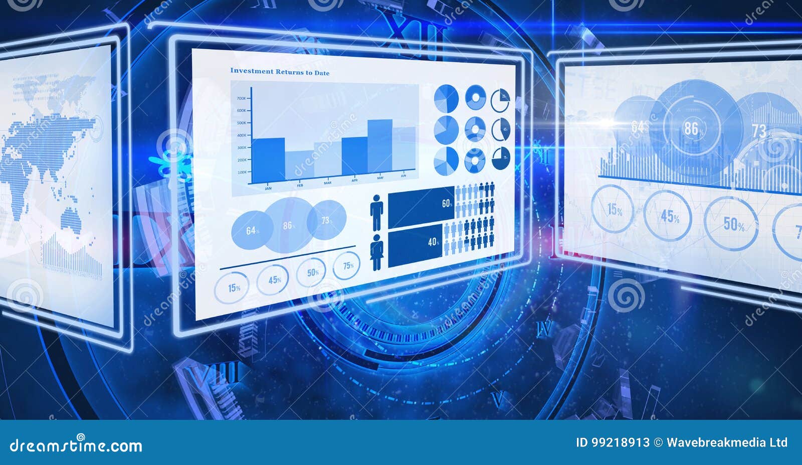 Technology Interface Panels Stock Illustration - Illustration of ...