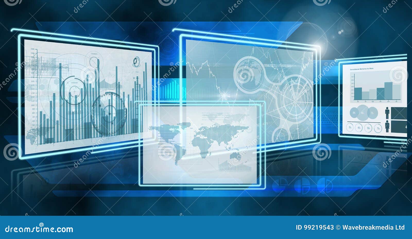 Technology Interface Panels Stock Illustration - Illustration of ...