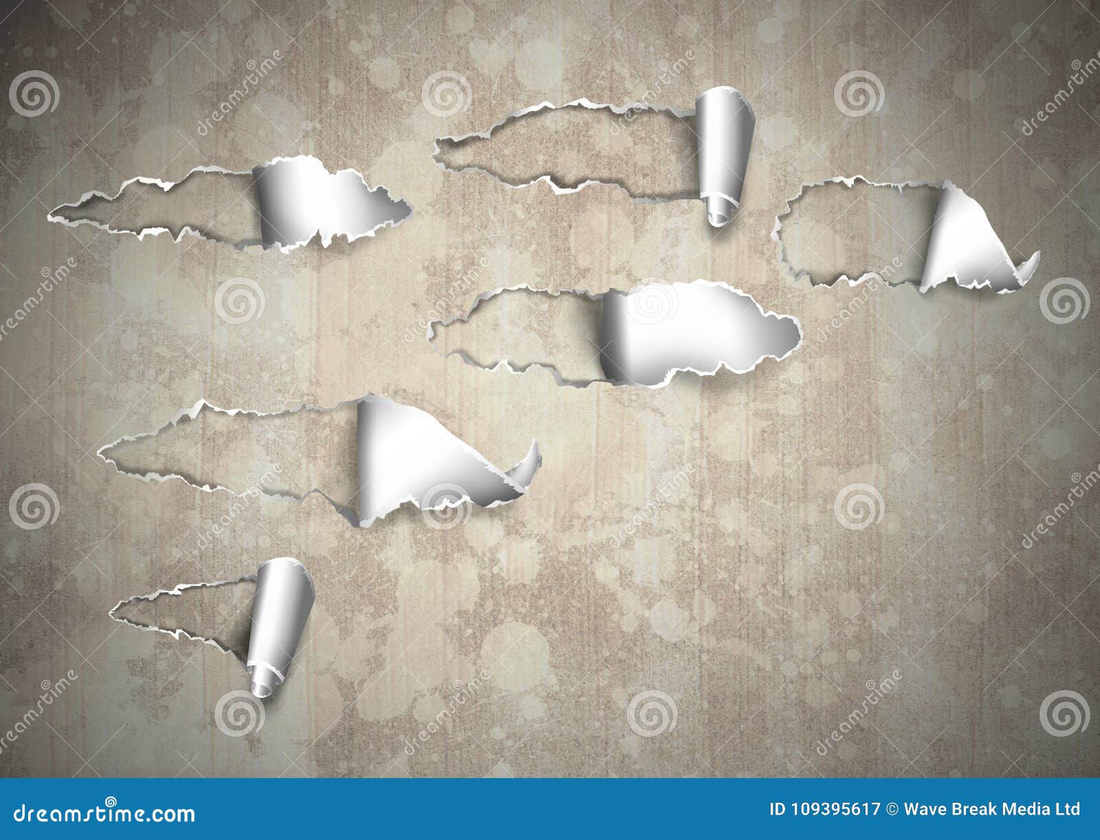 Torn paper ripped markings stock illustration. Illustration of ...