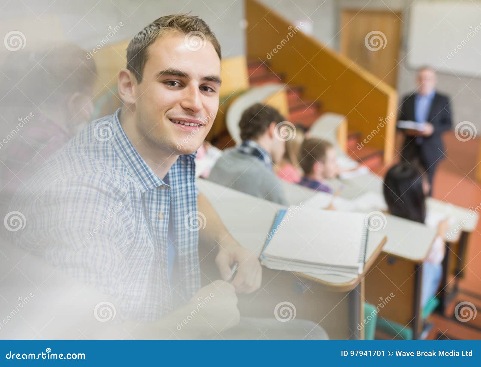 University Lecture with Student Stock Image - Image of classmates ...
