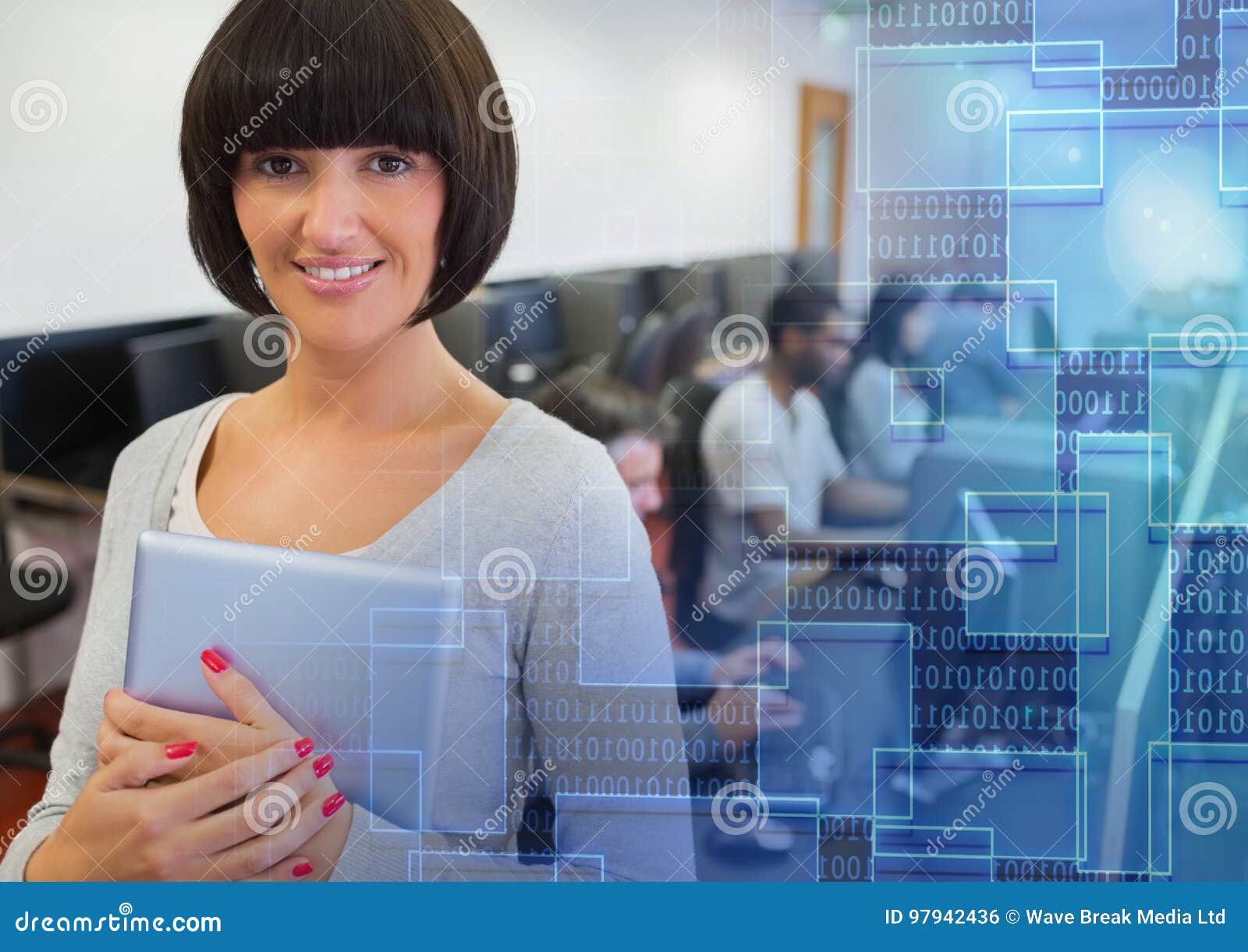 University Teacher with Class in Computer Room Stock Photo - Image of ...