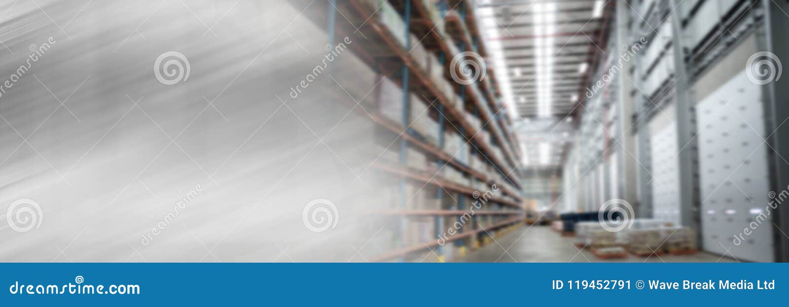 Warehouse Perspective with Motion Transition Stock Image - Image of ...