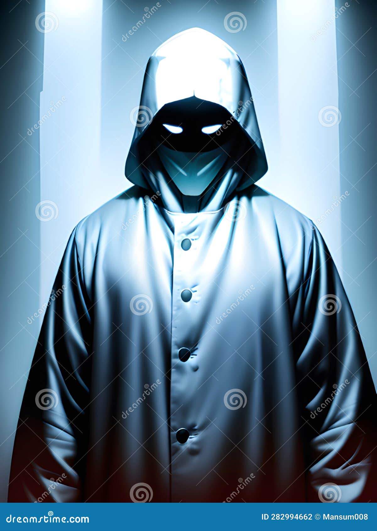 Digital Composite of White Hooded Man , Hacker Ghost Monster, Ai ...