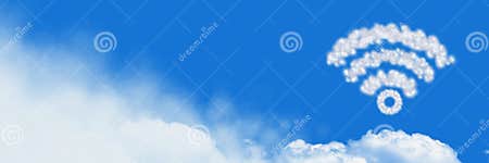 Wifi Cloud Icon with sky stock photo. Image of outline - 107955804