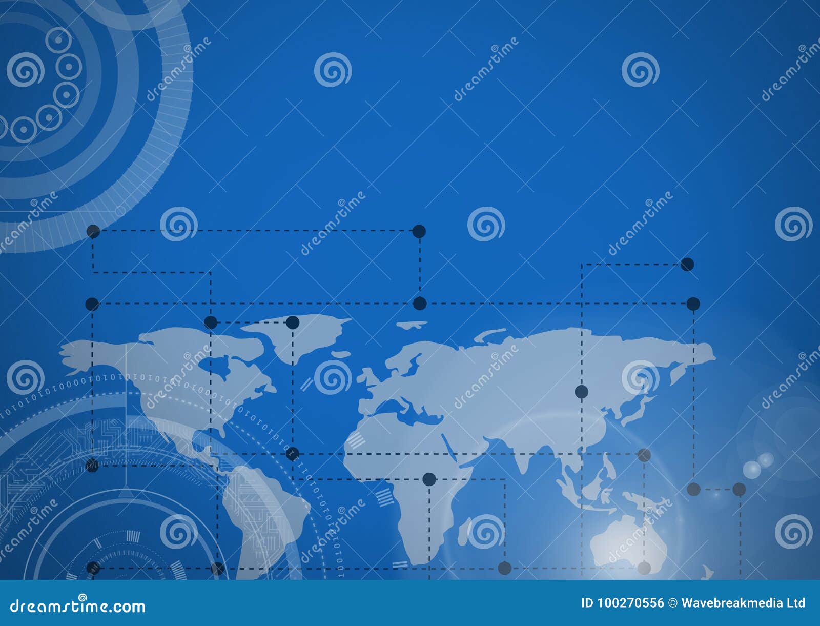 World map with interface stock illustration. Illustration of ...