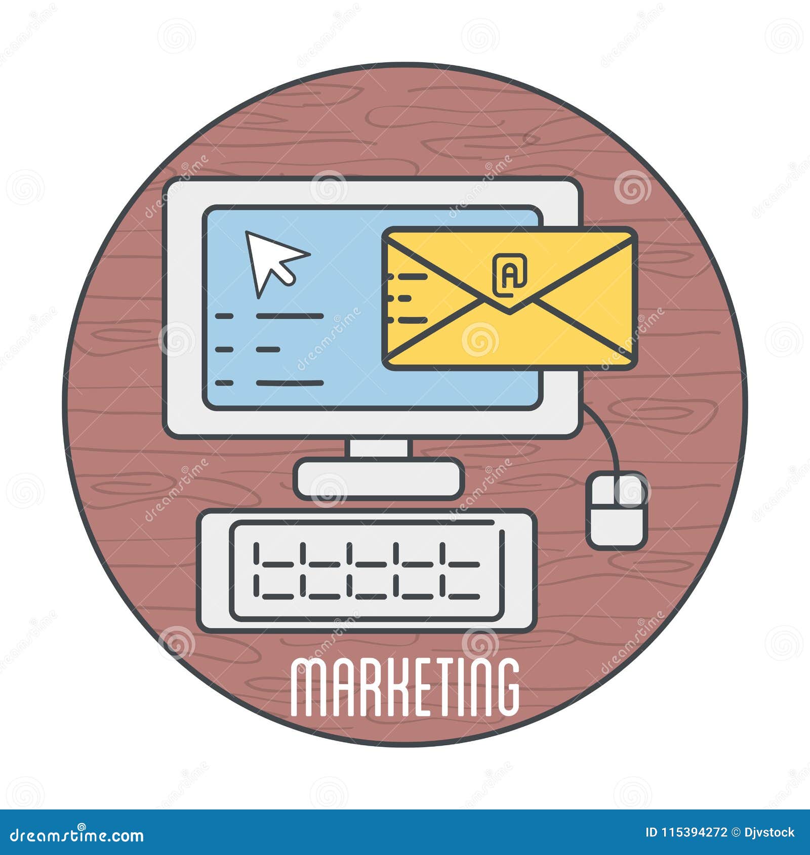 Digital Computer with Business E-mail Message Stock Vector ...