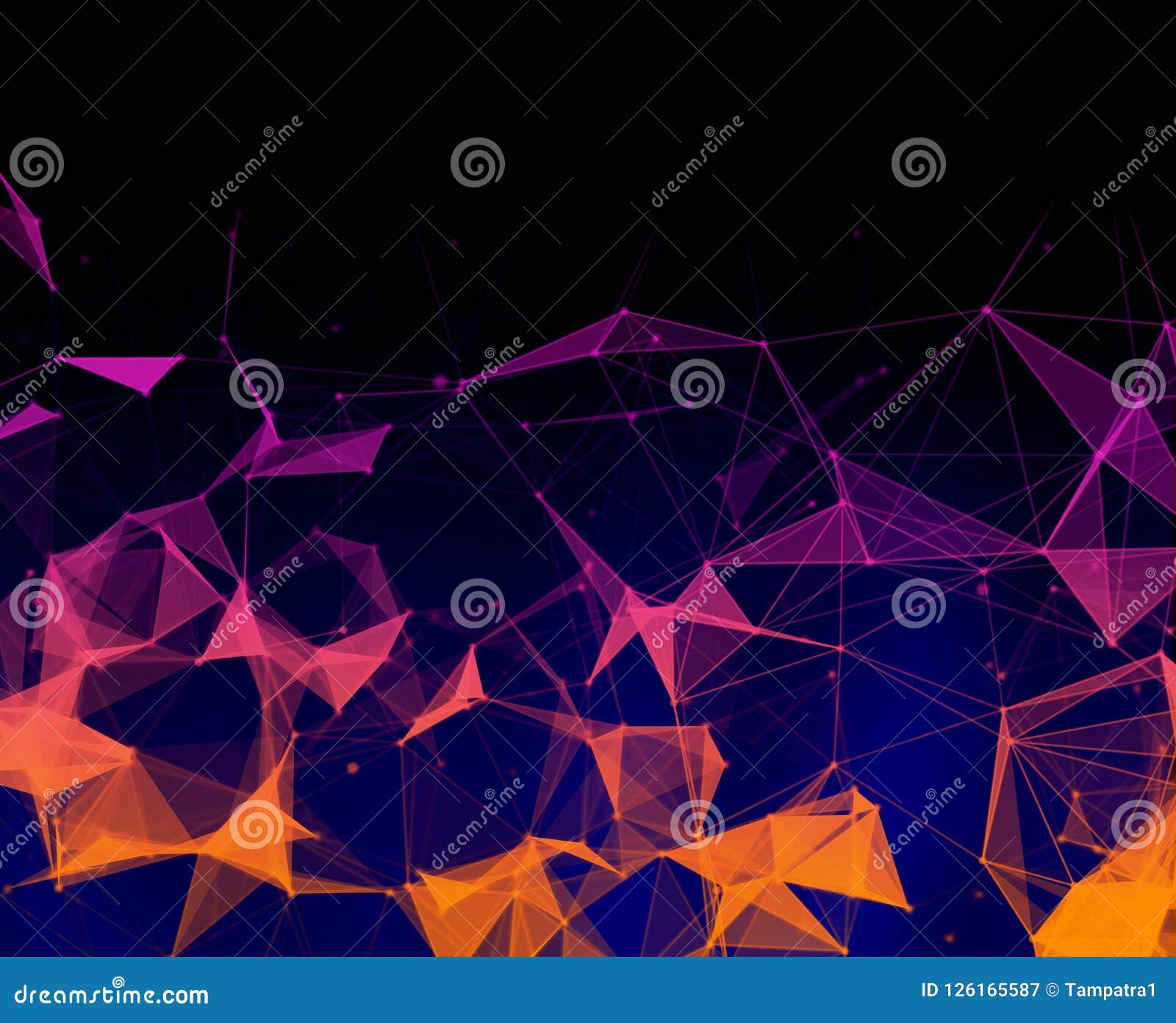 Digital Computer Data and Network Connection Triangle Lines and Stock ...