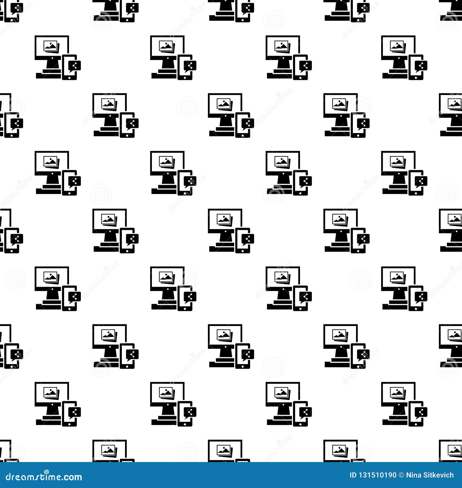 Digital Computer Device Pattern Seamless Vector Stock Vector ...