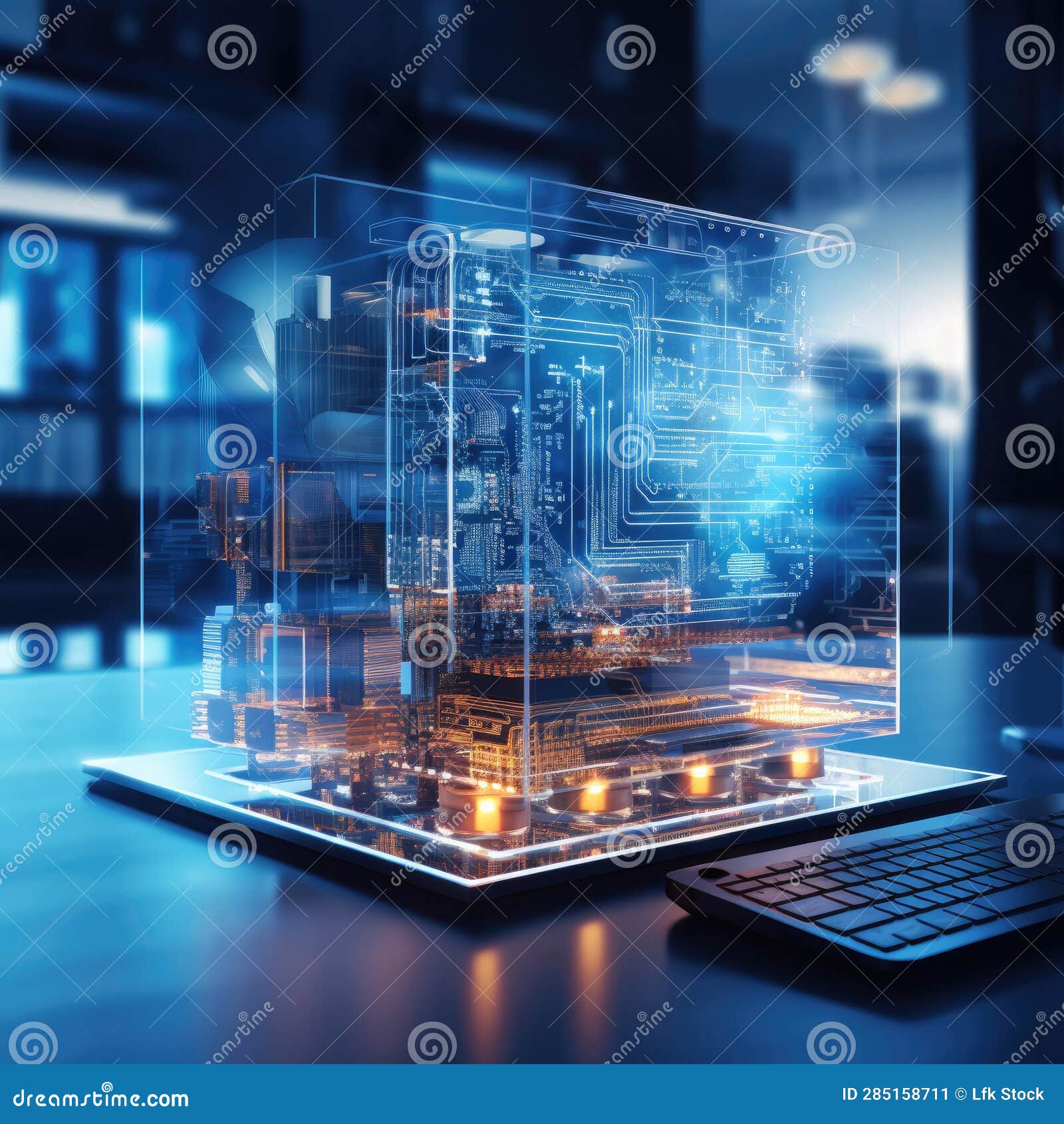 The Digital Computer of the Future. Generative Ai Stock Illustration ...