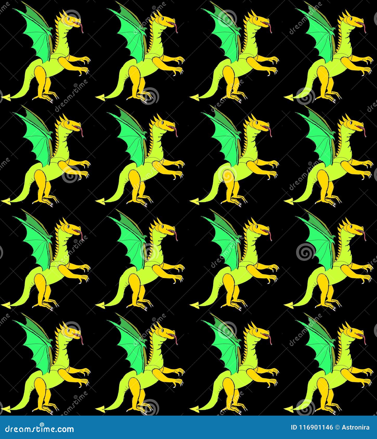 Mythic Dragons Vector Illustration | CartoonDealer.com #35614418