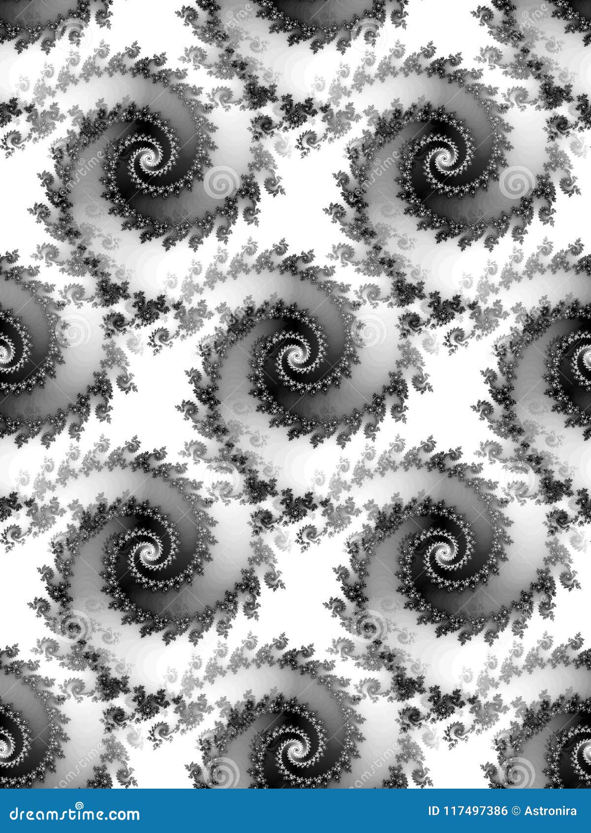 Seamless Fractal Pattern with Graceful Spirals in Translucent Colors ...