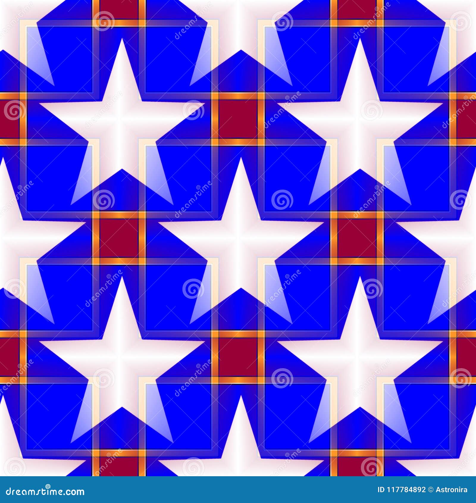 Abstract Seamless Pattern with a White Five-pointed Stars in a ...