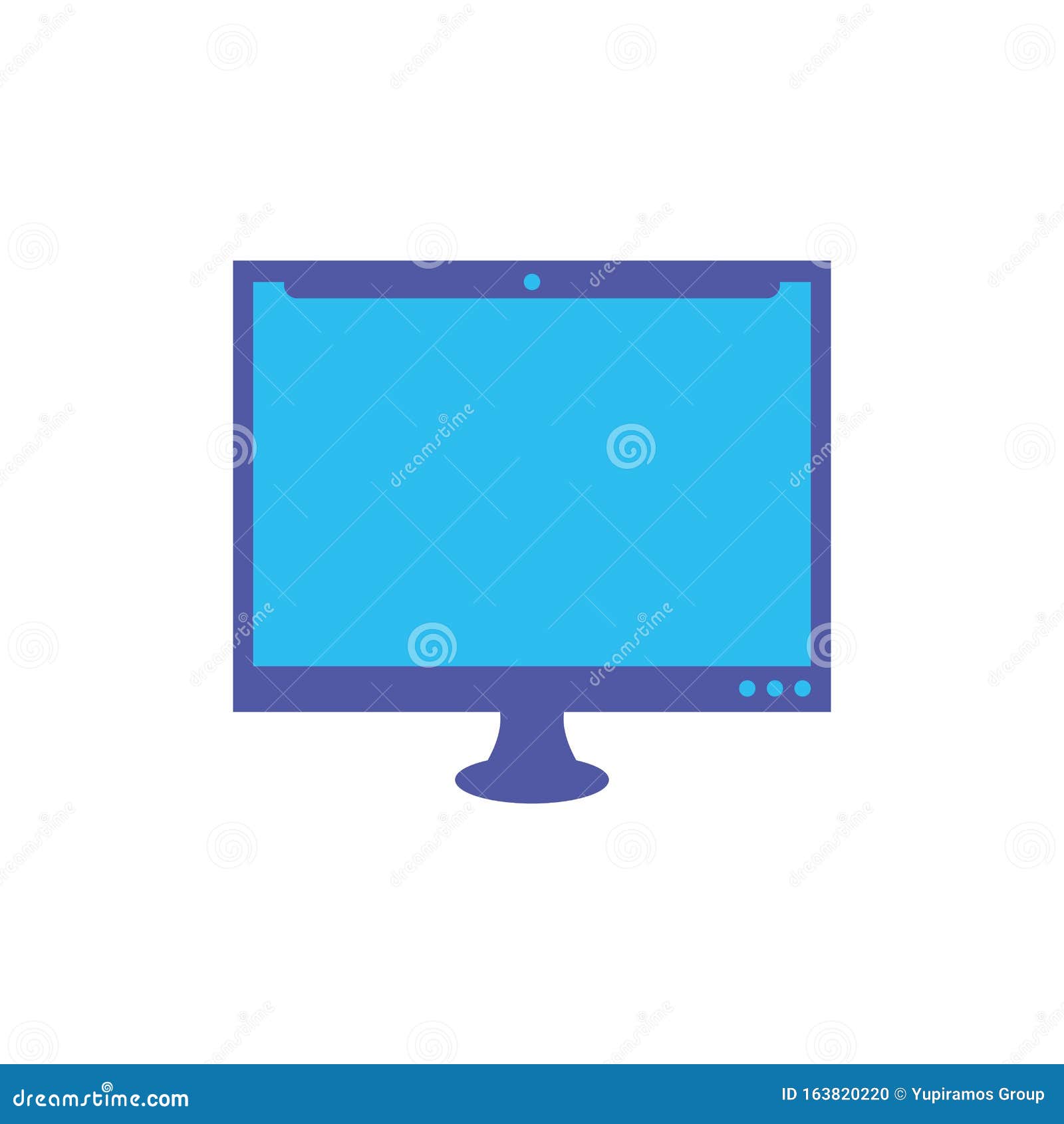 Digital Computer Icon Flat Design Stock Vector - Illustration of media ...