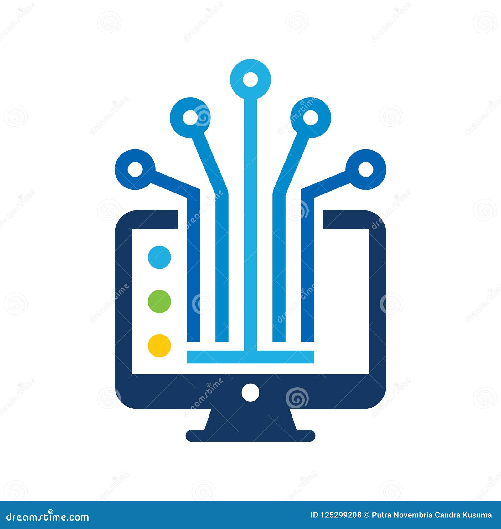 Digital Computer Logo Icon Design Stock Illustration - Illustration of ...