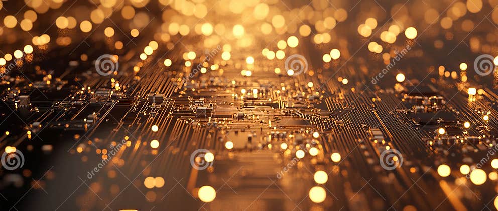 A Digital Computer Processing Background with an Abstract Circuit Board, Showcasing Futuristic ...