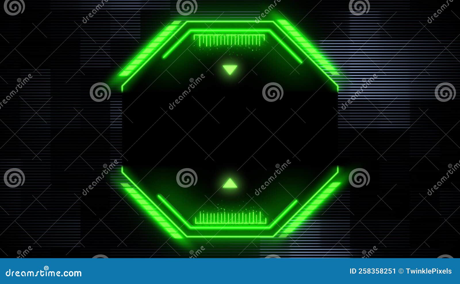 Digital Computer Screen with Green HUD Elements Stock Video - Video of ...