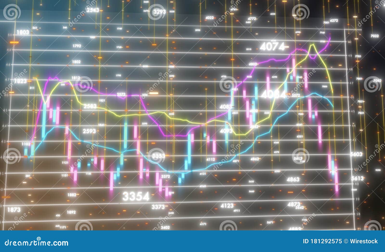 A Digital Concept Diagram Chart 3d Stock Image - Image of blurred ...