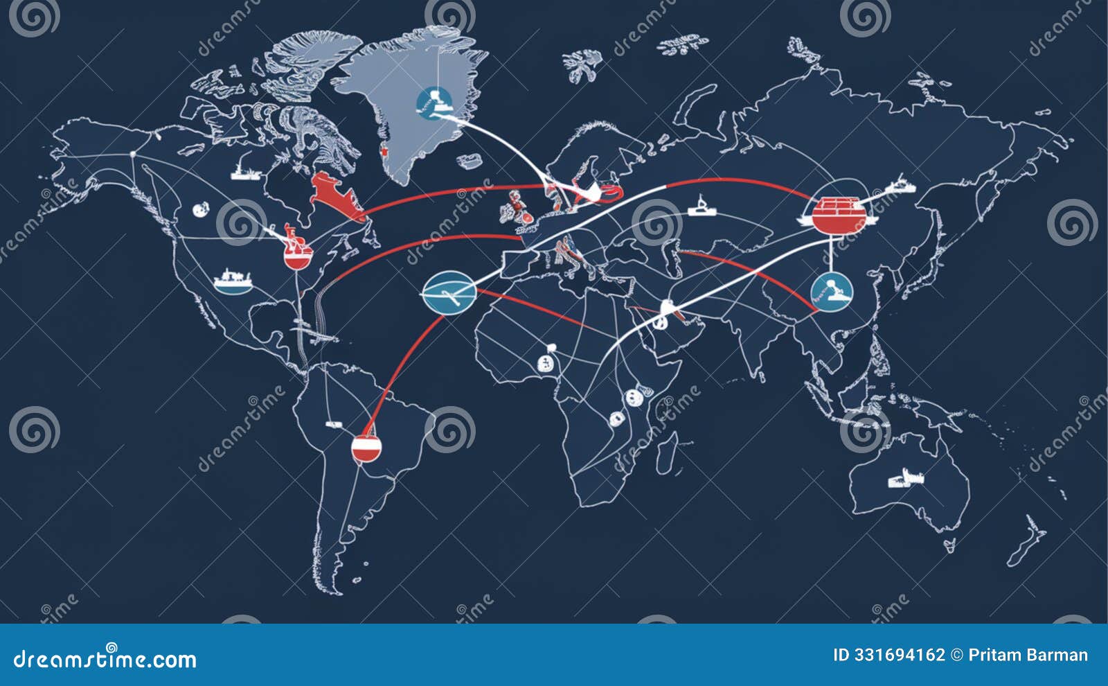 A Digital Concept of a Global Transportation Network 3 Stock ...