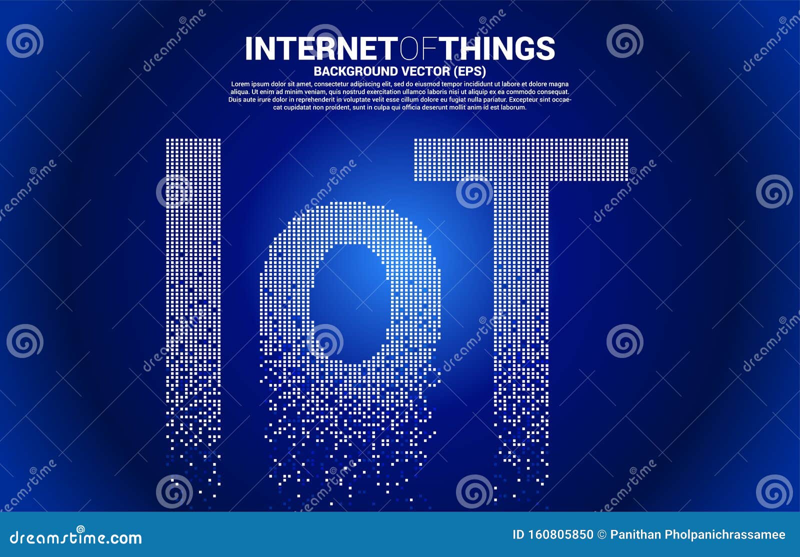 IoT Wording from Small Square Pixel. Stock Illustration - Illustration ...