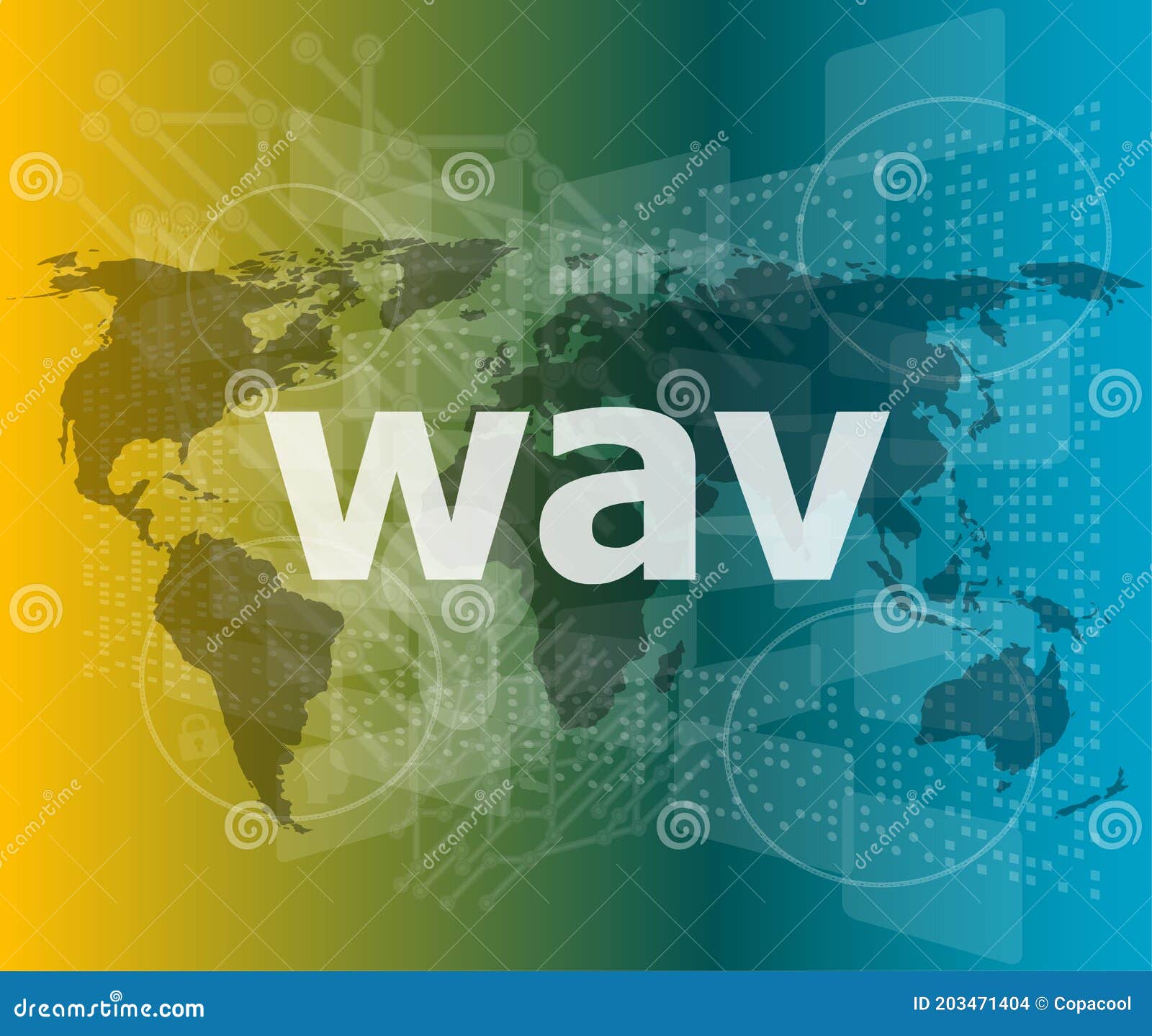 Digital Concept: Wav Word on Digital Screen Stock Illustration ...