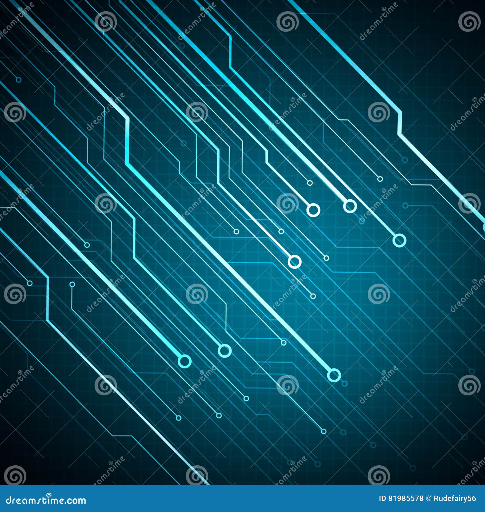Digital Conceptual Image Circuit Microchip on Blue Background Stock ...