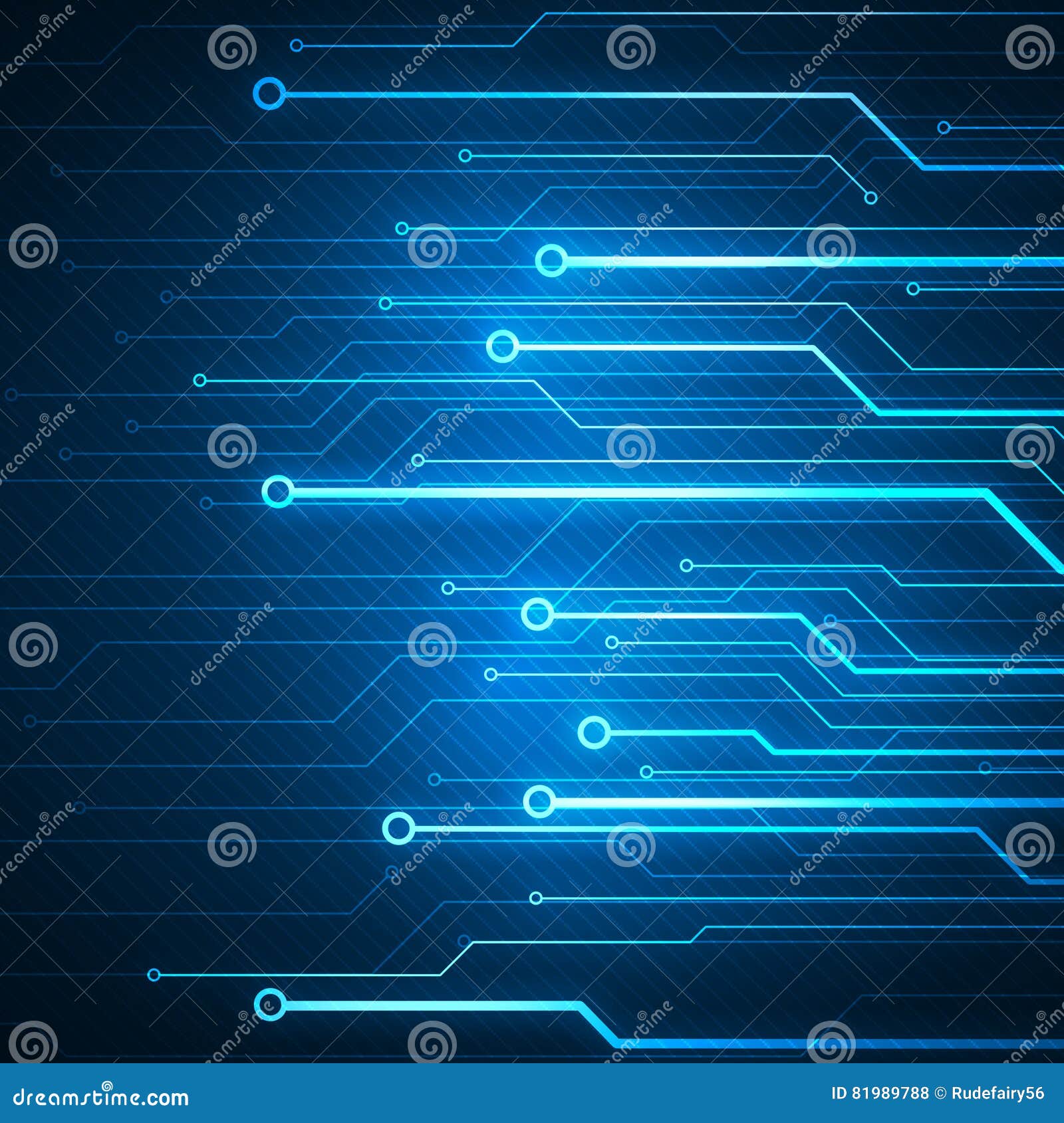 Digital Conceptual Image Circuit Microchip on Blue Background Stock ...