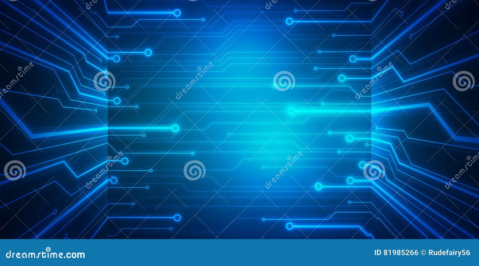 Digital Conceptual Image Circuit Microchip on Blue Background Stock ...