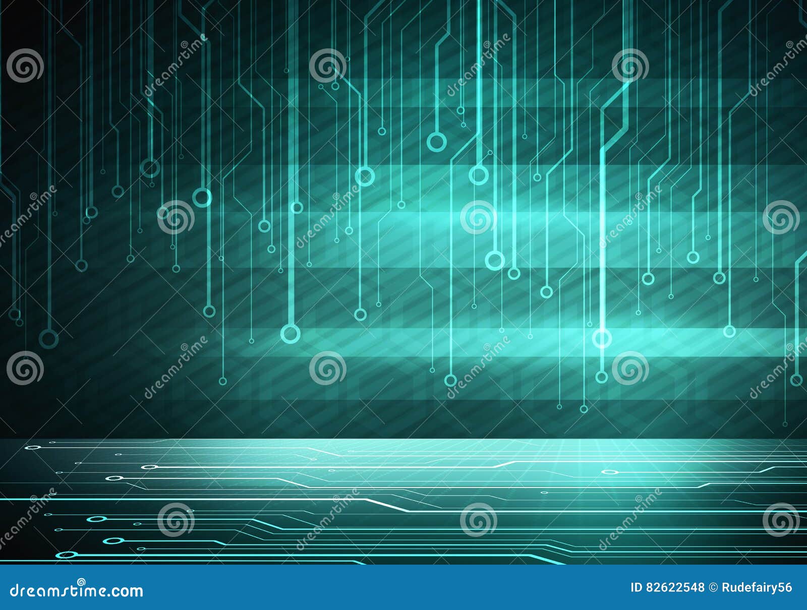 Digital Conceptual Image Circuit Microchip on Green Wall Stock ...