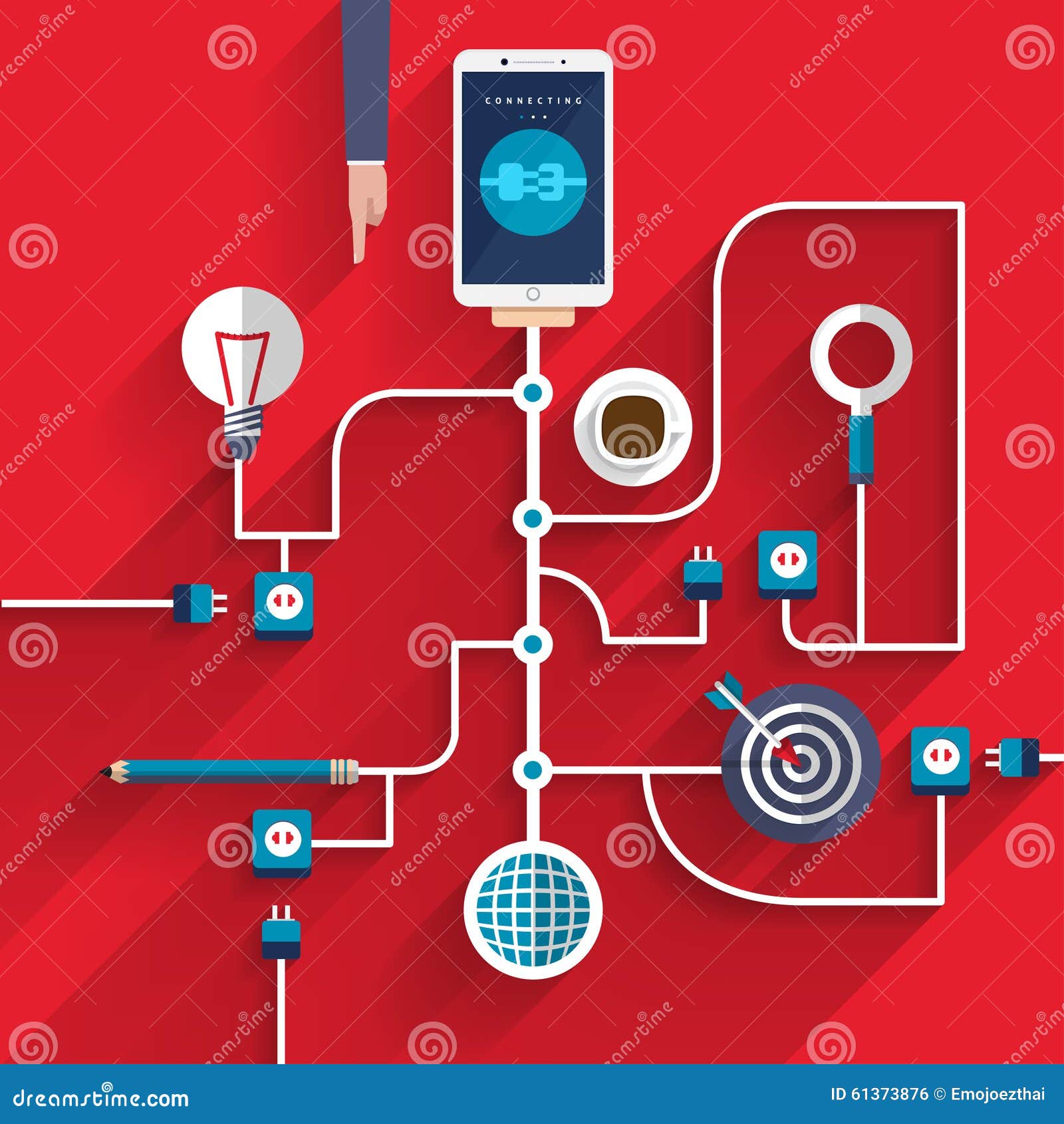 Digital Connect stock vector. Illustration of communication - 61373876