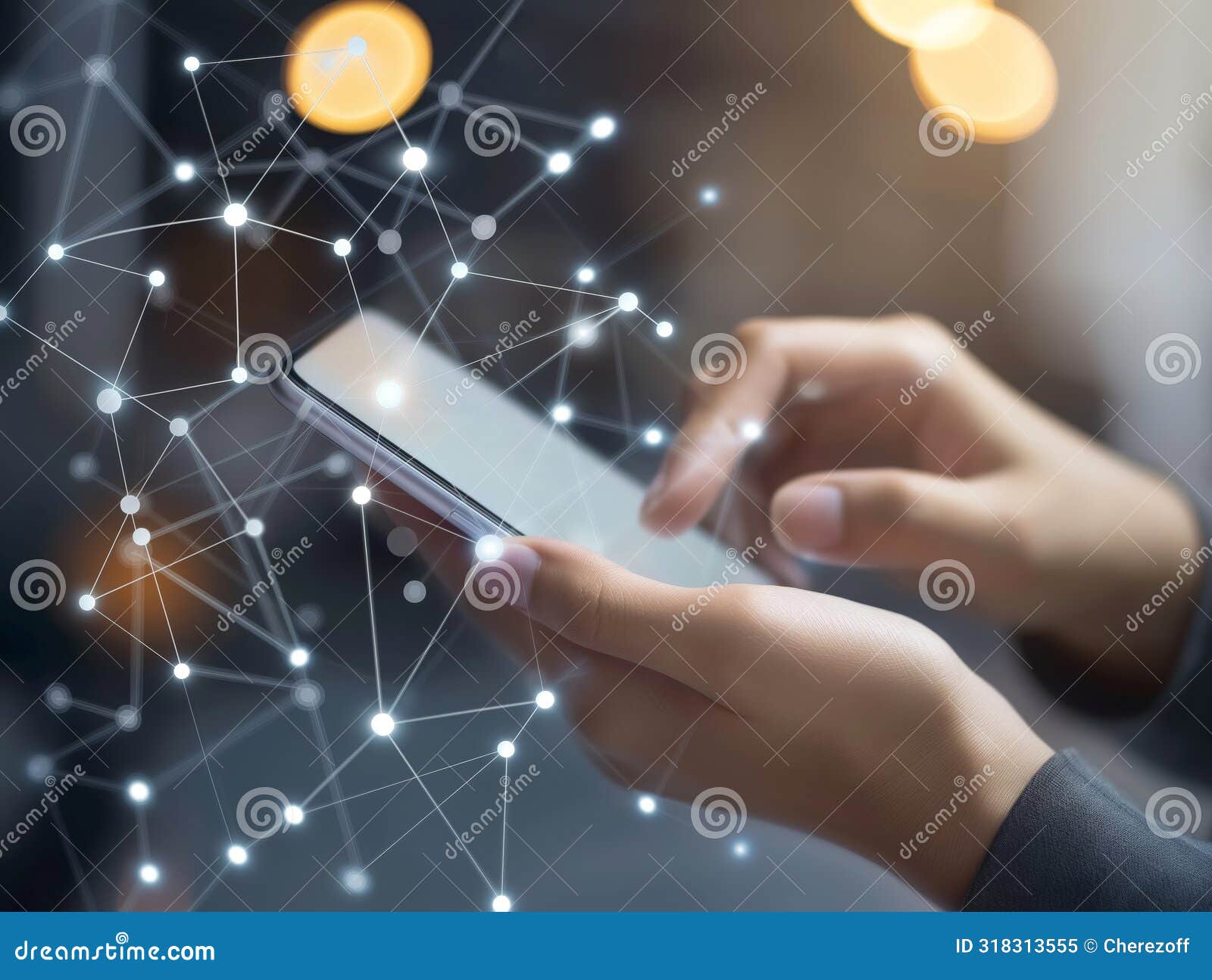 Digital Connection Concept with Smartphone Stock Illustration ...