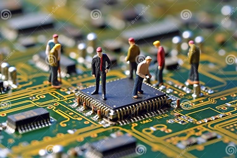 A Digital Connection: Electronic Device, Chip. Miniature Conception ...