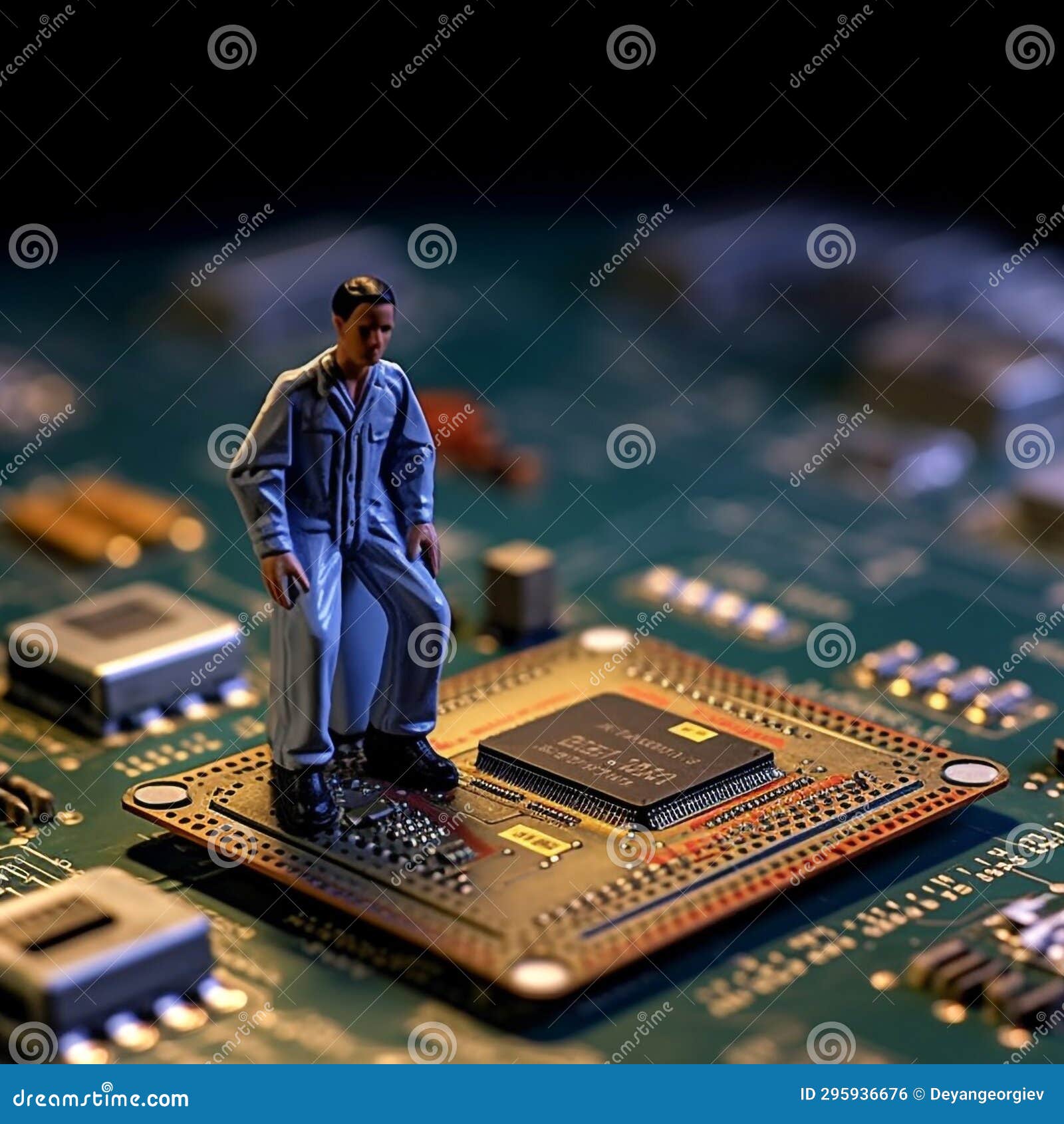 A Digital Connection: Electronic Device, Chip. Miniature Conception ...