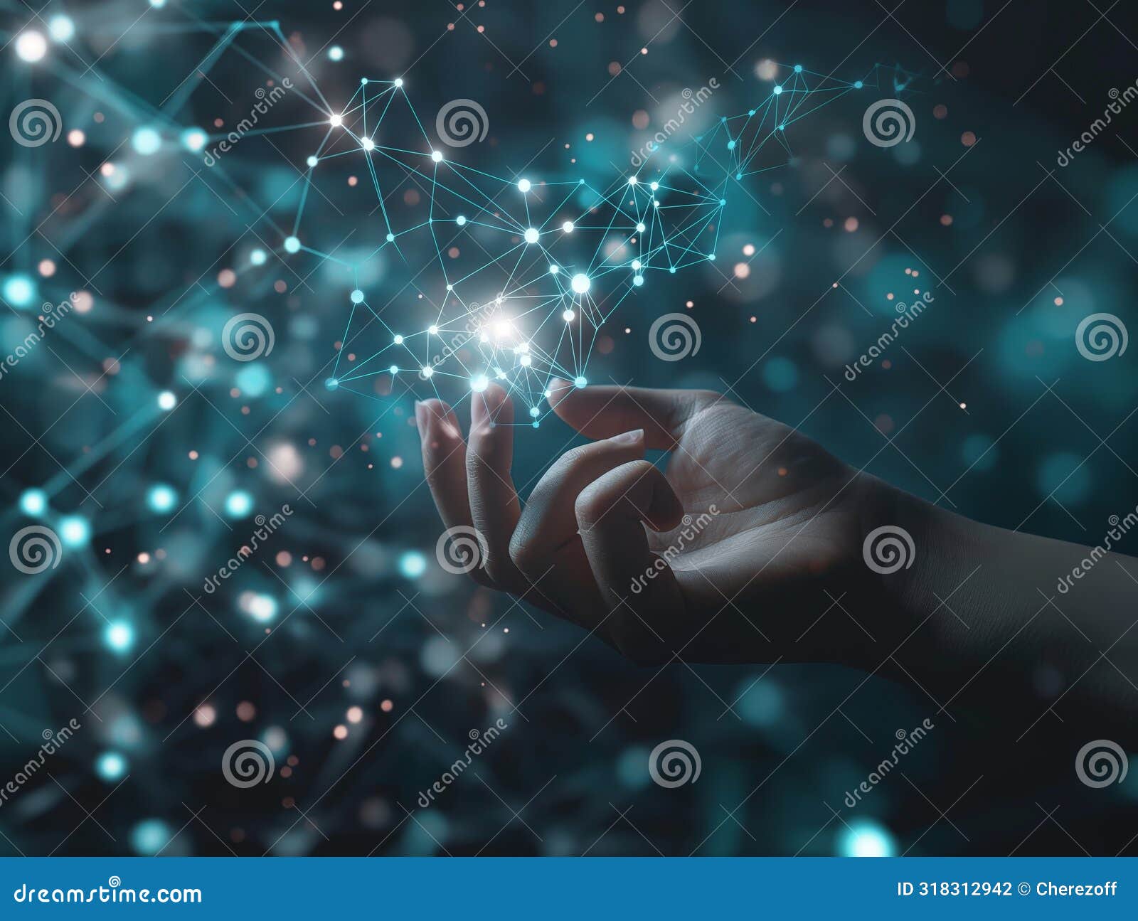 Digital Connection in Human Touch Stock Photo - Image of interaction ...