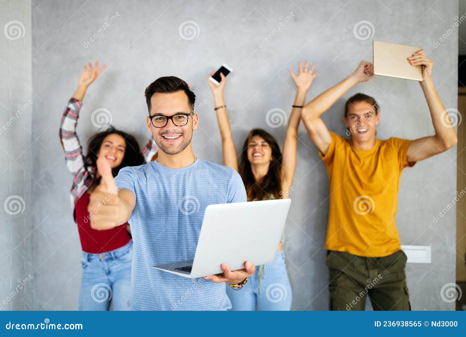 Digital Connection Technology Student Networking Team Friends Concept ...