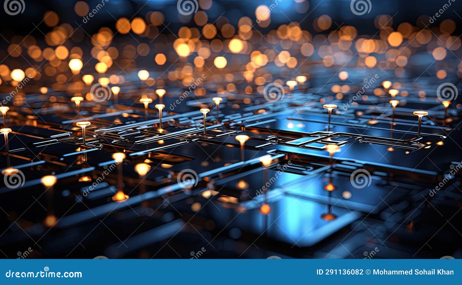 Digital Connections Technology Selective Focused Background Stock Photo ...